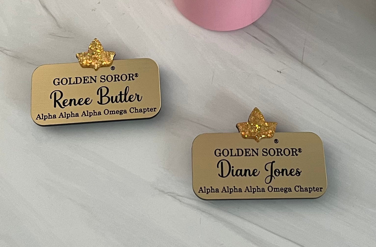 Soror Milestone Name Badge– kdavisdesigns